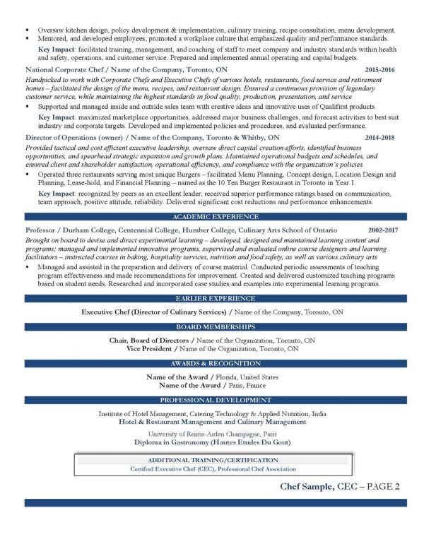Sample Chef | Resume Concept
